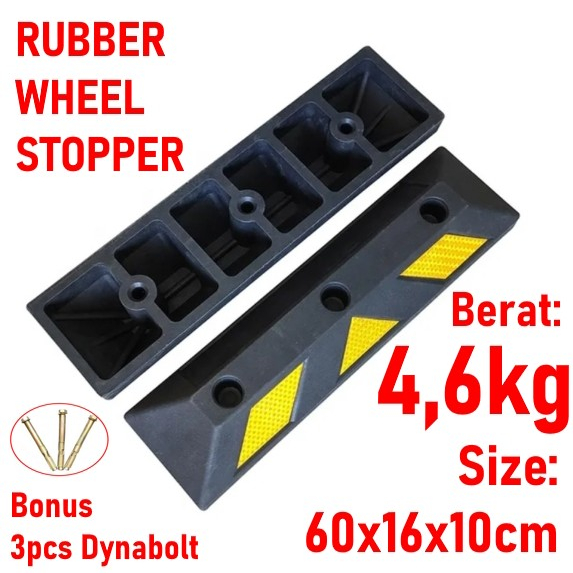 Jual Wheel stopper rubber / Pengganjal Ban Mobil / Pembatas Parkir ...