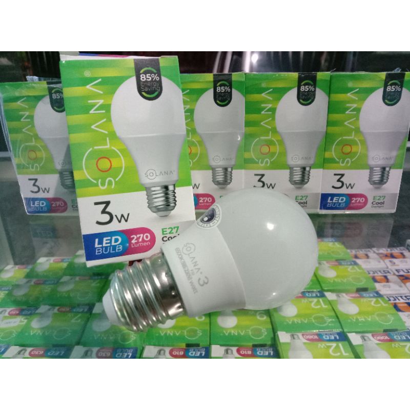 Jual Lampu LED 3W Bulb SOLANA Bohlam 3 Watt Cahaya Putih | Shopee Indonesia