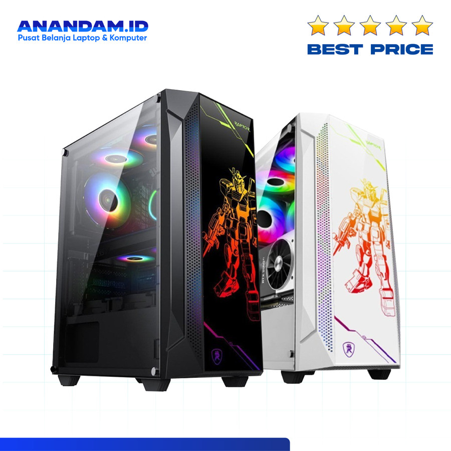 Jual Power UP RAPTOR Megatron LED RGB Casing PC Gaming Vertical VGA ...