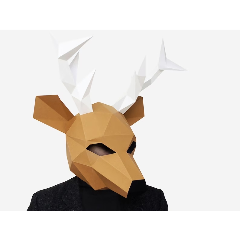Jual Japanese Papercraft Topeng Rusa Deer Mask Premium 3D Acara Ulang ...
