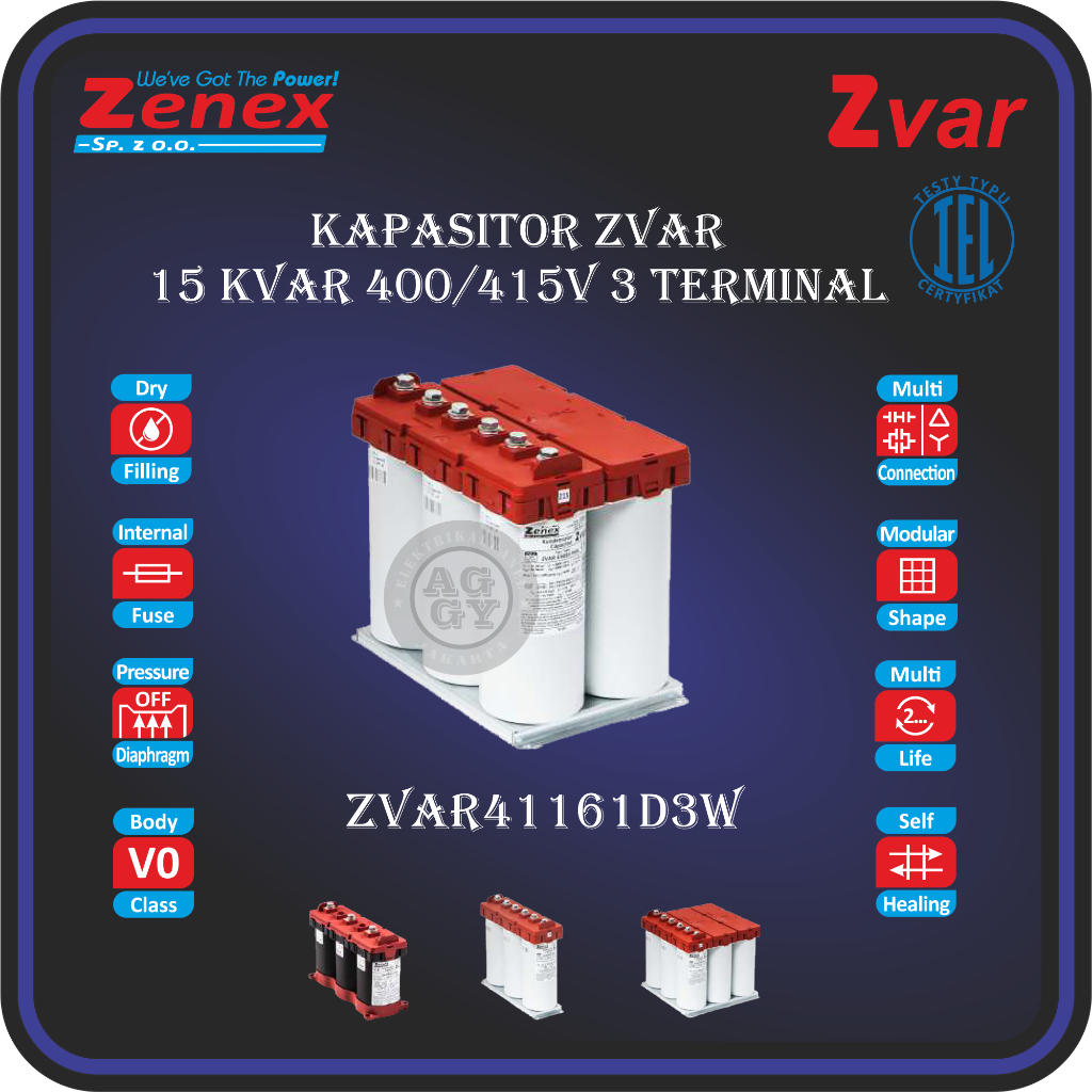 Jual CAPASITOR BANK / KAPASITOR BANK ZVAR 15 / 16.1 Kvar 400/415V 3 ...