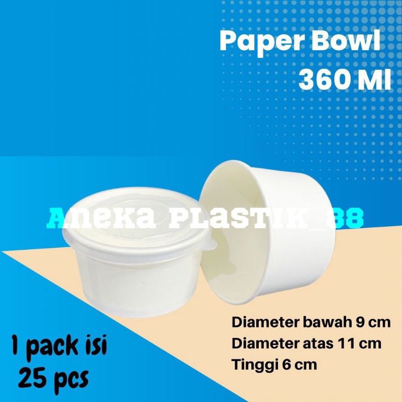 Jual Paper Rice Bowl 360ml (12oZ) / Mangkok Kertas 360 ml / 500 ml ...