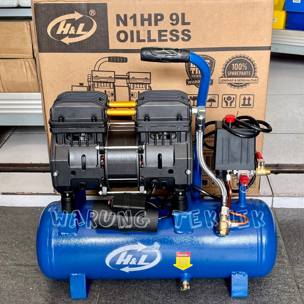 Jual H&L N1HP 9L PORTABLE OILLESS AIR COMPRESSOR - HNL MESIN KOMPRESOR ...