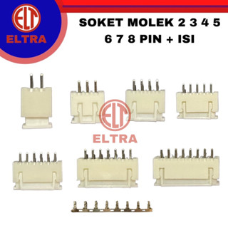 Jual Soket molek molex 2510 2p 3p 4p 5p 6p 7p 8p pin / 1 set + isi komplit white housing ...