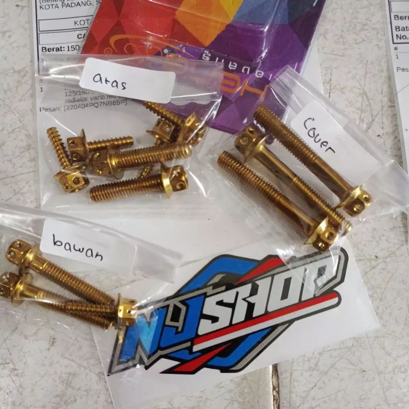 Jual baut set stainless cover radiator datar arm tzm hrc honda vario 125/150 adv pcx 150 probolt ...
