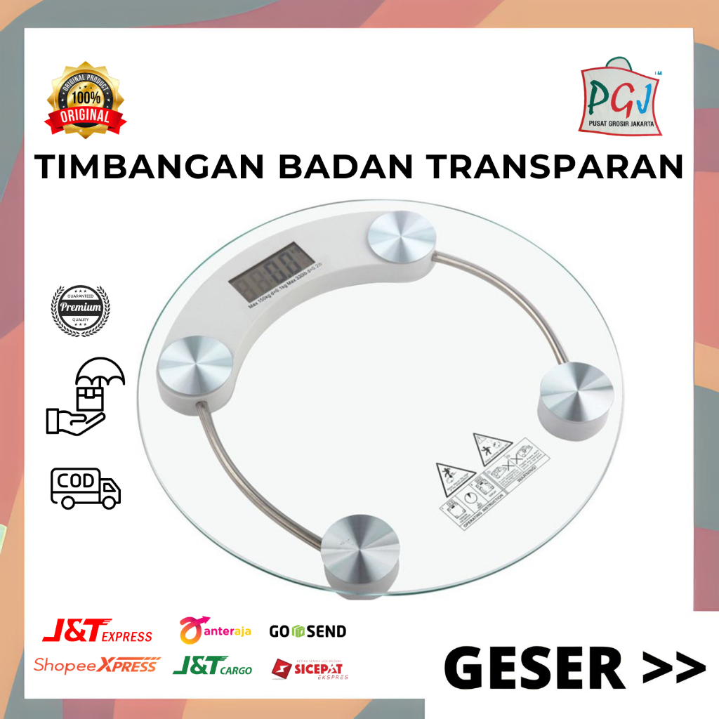 Jual PGJ - Timbangan Badan Bulat Transparan V330 / Timbangan Digital ...