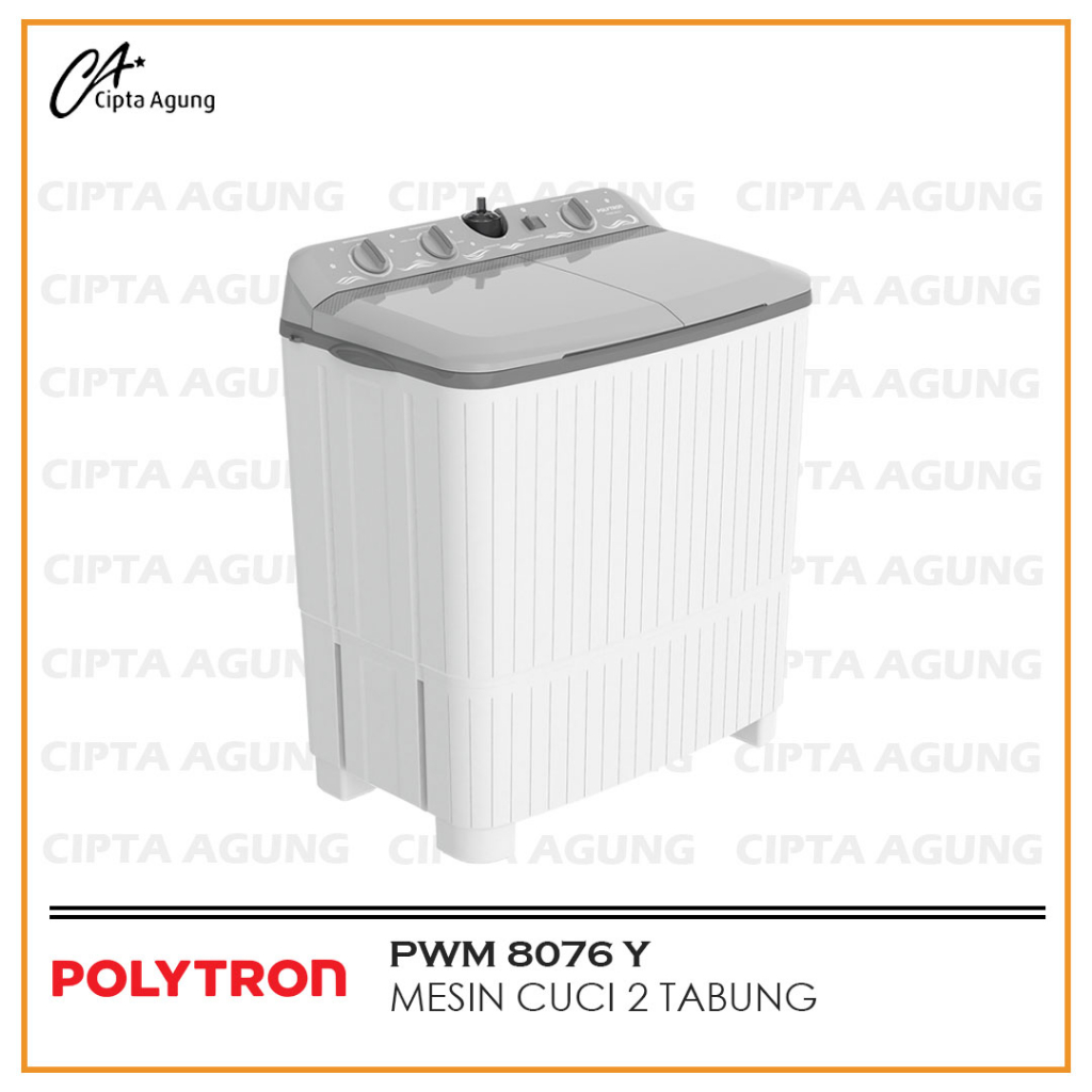 Jual POLYTRON MESIN CUCI 2 TABUNG POLYTRON 8 KG TWIN TUB PWM 8076 Y ...