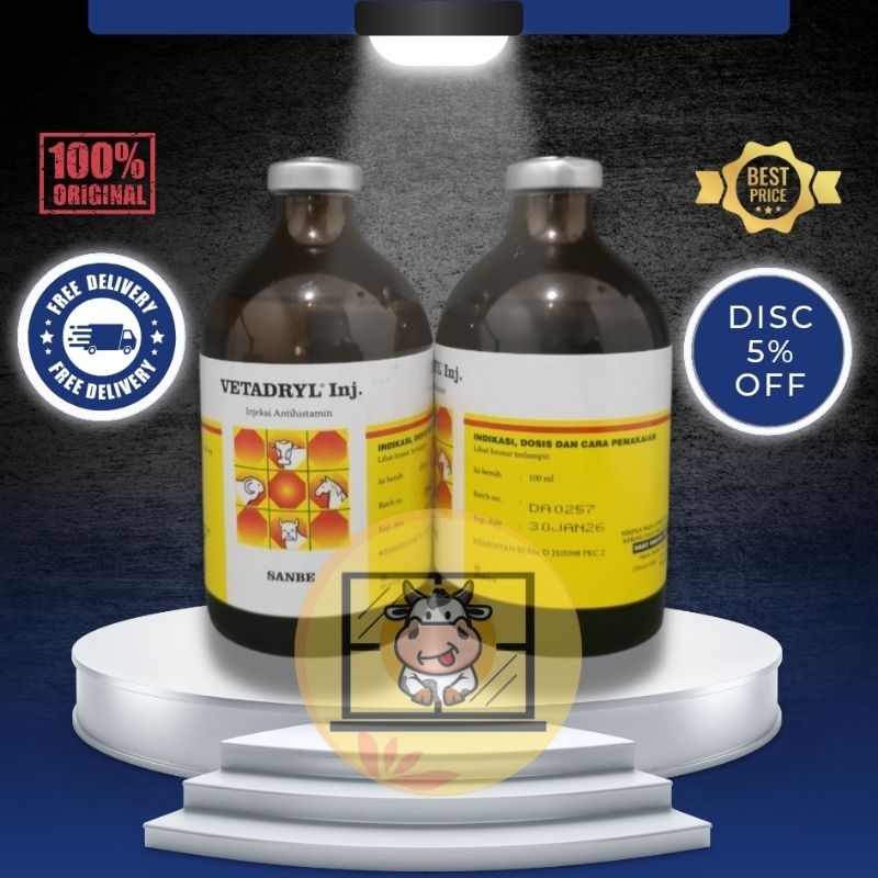 Jual VETADRYL 100 ML - Antihistamin Atasi Alergi Pada Hewan Ternak Dan ...