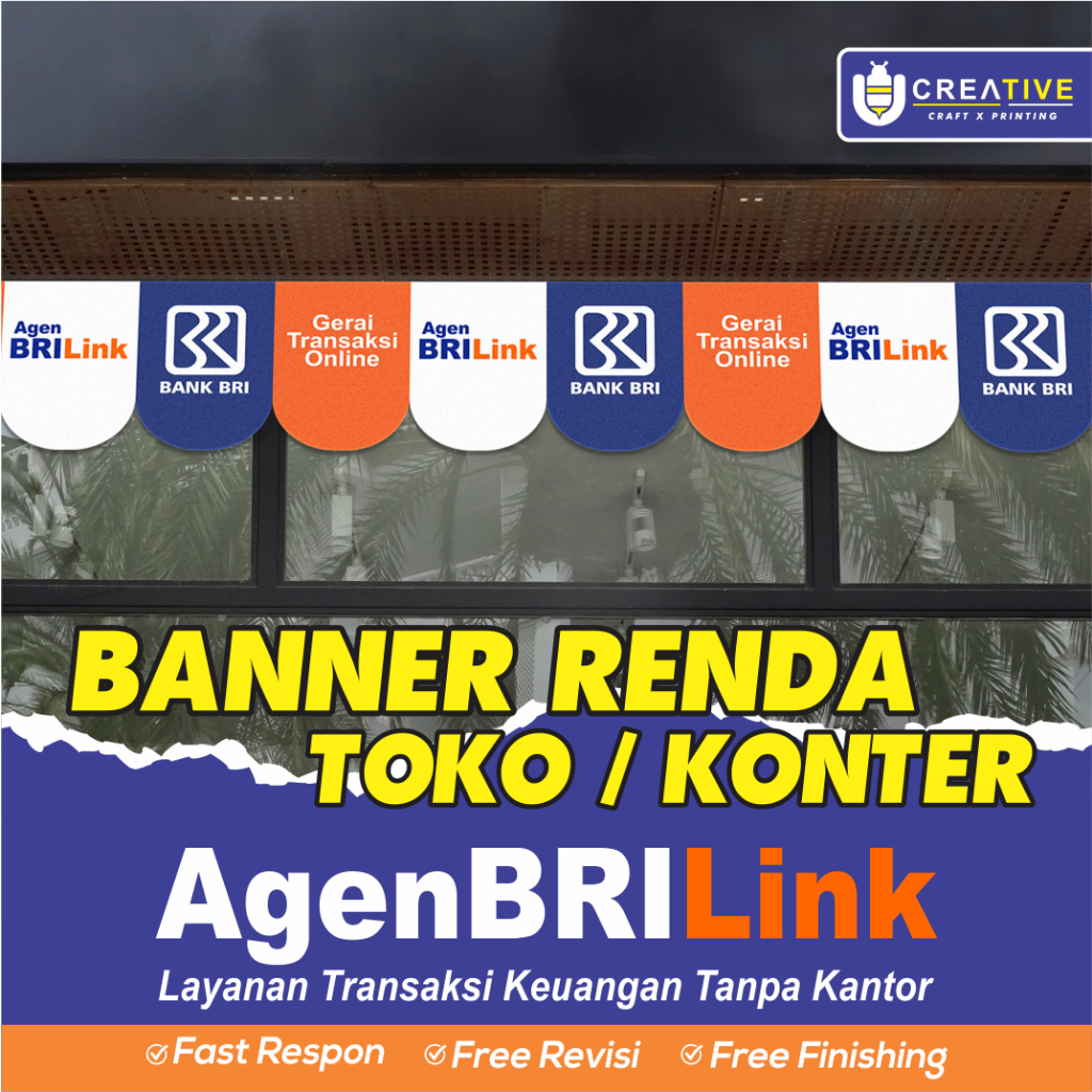 Jual Banner / Spanduk Flag Renda Toko / Konter Brilink (Fast Respon, Free Revisi, & Free ...