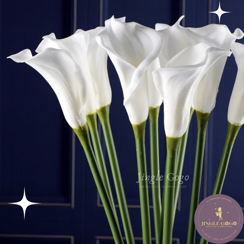 Jual Bunga Calla Lily Besar Lili Artificial Latex Jumbo Premium Putih ...