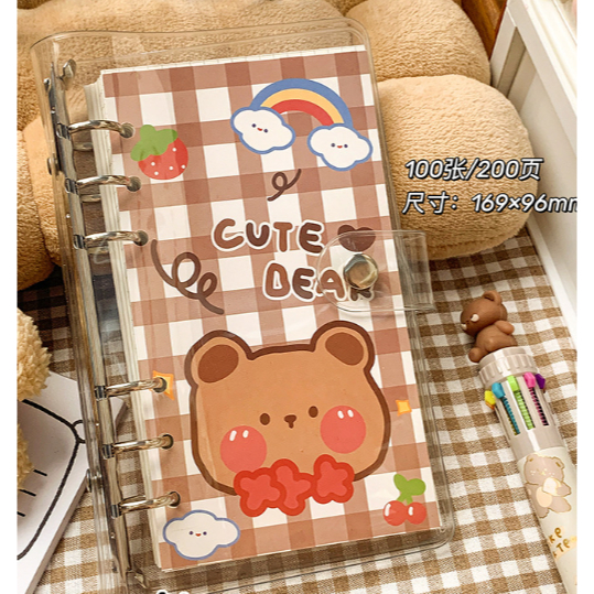 Jual RABBIT BEAR Binder A6 SET PVC dengan loose leaf 100 Lembar GRID ...