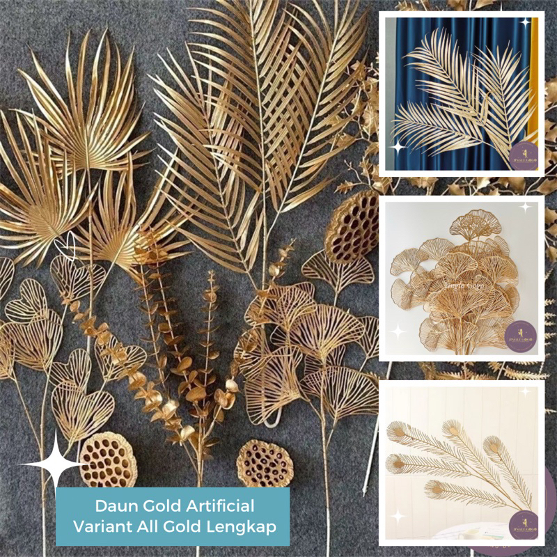 Jual Bunga Daun All Varian Emas Artificial Gold Daun Palsu Plastik ...