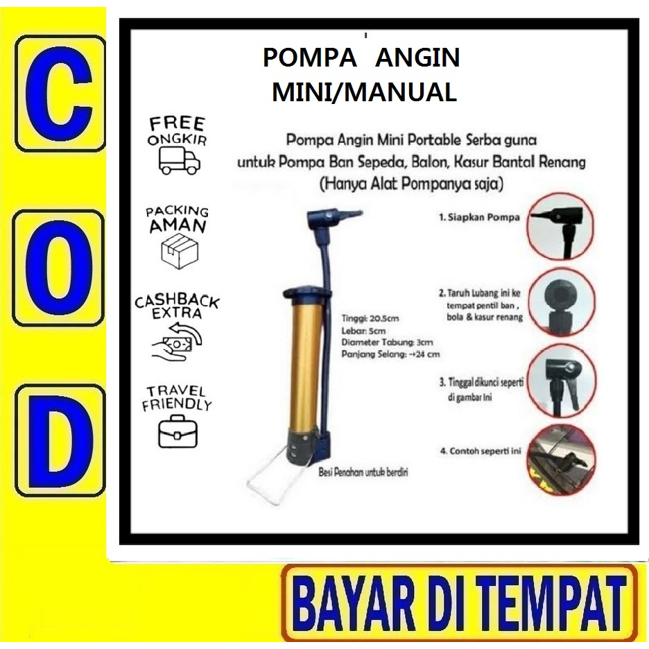Jual KOM 11H Pompa Angin Mini Portable Hidrolis Pompa Angin Manual Ban ...