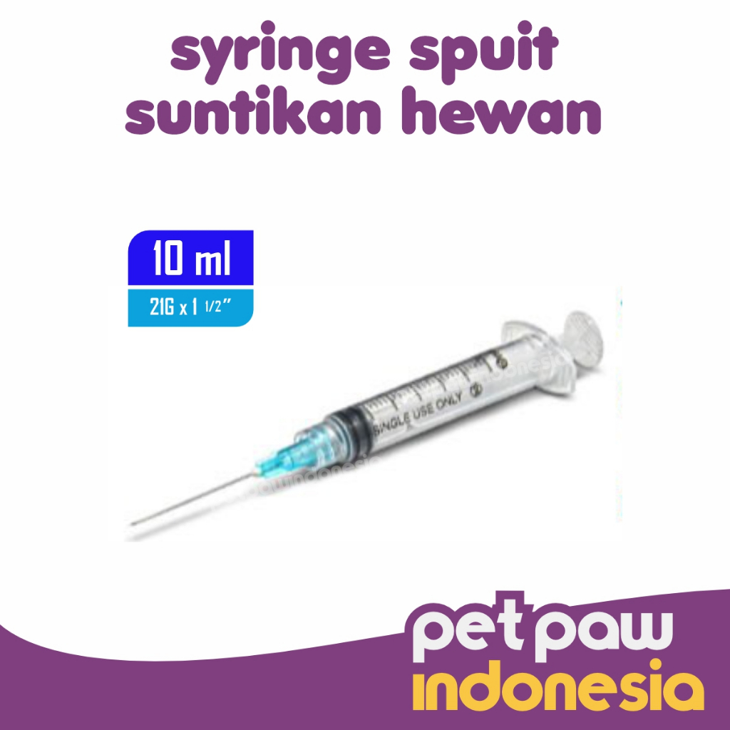Jual Syringe Spuit Spet Suntikan Hewan Anjing Kucing Kelinci 10ML ...