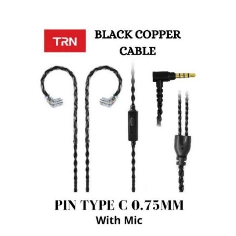 Jual Kabel Headset TRN Pin C 0.75 4 braid dengan mic | Shopee Indonesia