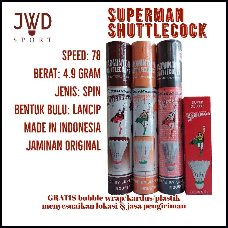 Jual Shuttlecock Superman Original Kok Badminton Bulutangkis | Shopee ...