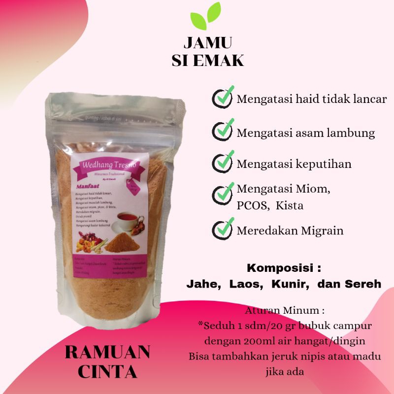Jual Ramuan Cinta/Ramuan Tradisional/Jamu Awet Muda/Wedhang Tresno by ...
