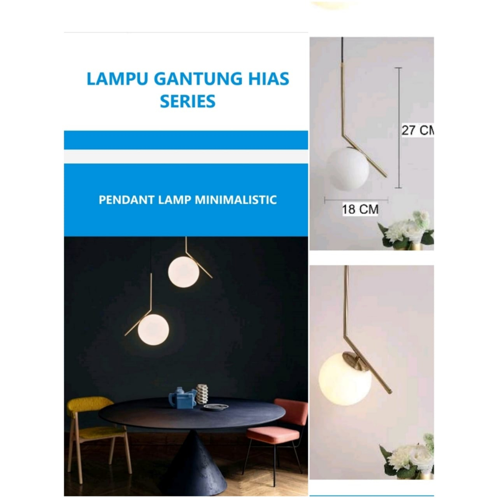 Jual lampu gantung hias minimalis gold ball pendant lamp minimalis ...