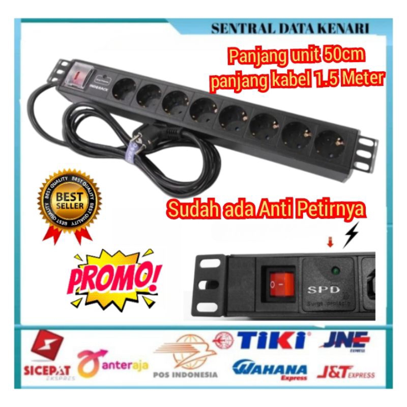 Jual Stop Kontak Power Distribution 19"8 port 16 Ampere PDU For rack ...