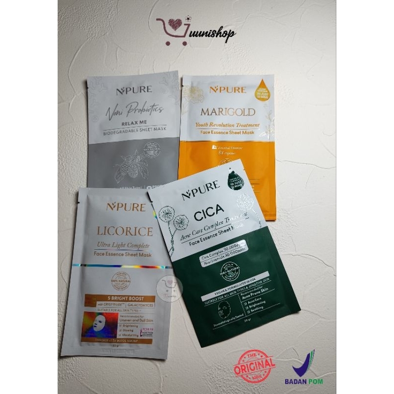 Jual npure sheet mask / Npure marigold / npure cica Centella / npure ...