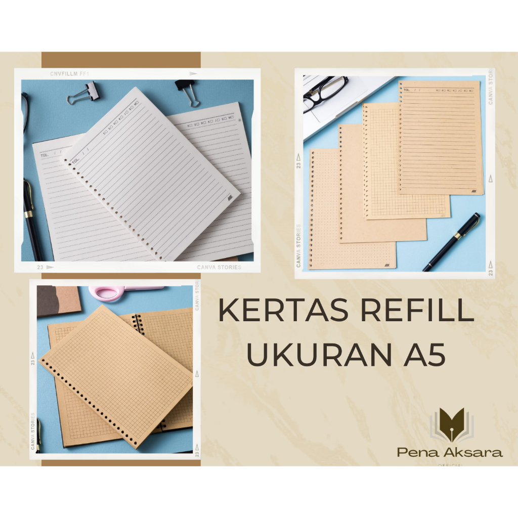 Jual KERTAS REFILL UKURAN A5 14,8 x 21 cm KERTAS BUKU KERTAS BINDER | Shopee Indonesia