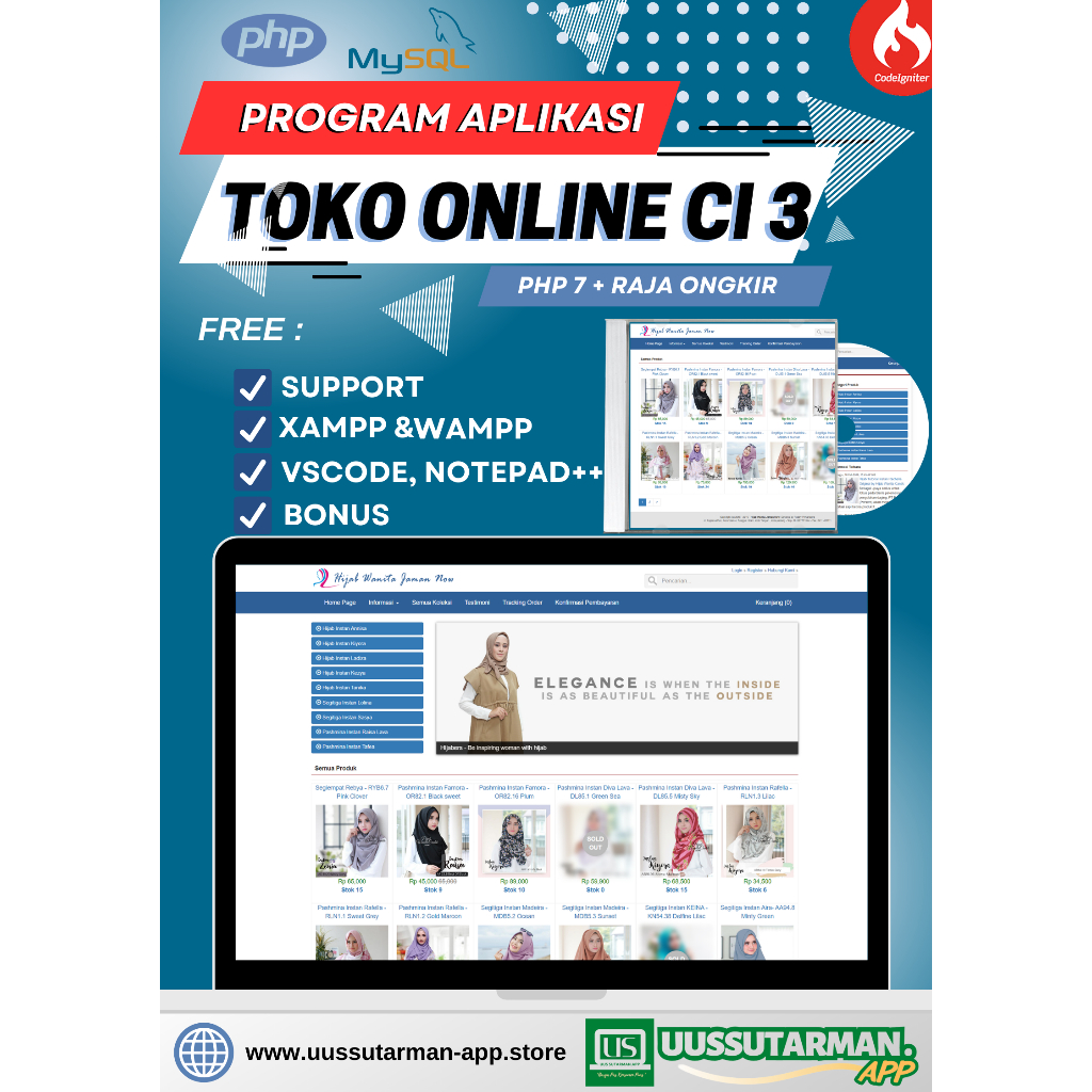 Jual Program Aplikasi Toko Online berbasis CI 3 PHP dan MYSQL terintegrasi Raja Ongkir | Shopee ...