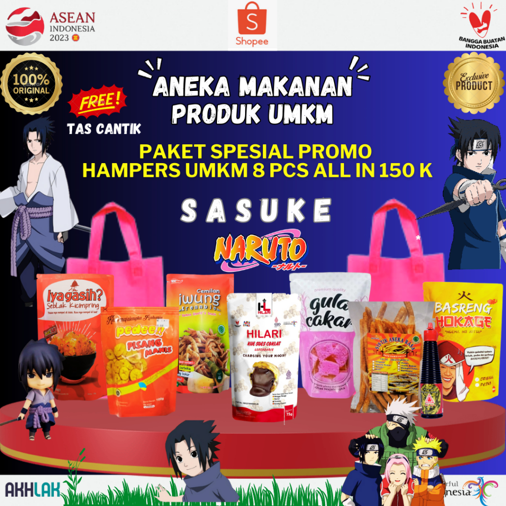 Jual PAKET 21 MAKANAN SPESIAL PROMO HAMPERS UMKM ALL IN 150 K FREE TAS ...