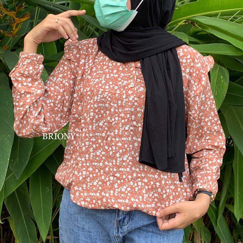 Jual BRIONY - LUSY BLOUSE - ATASAN WANITA - BLOUSE CANTIK (TERRACOTA) | Shopee Indonesia
