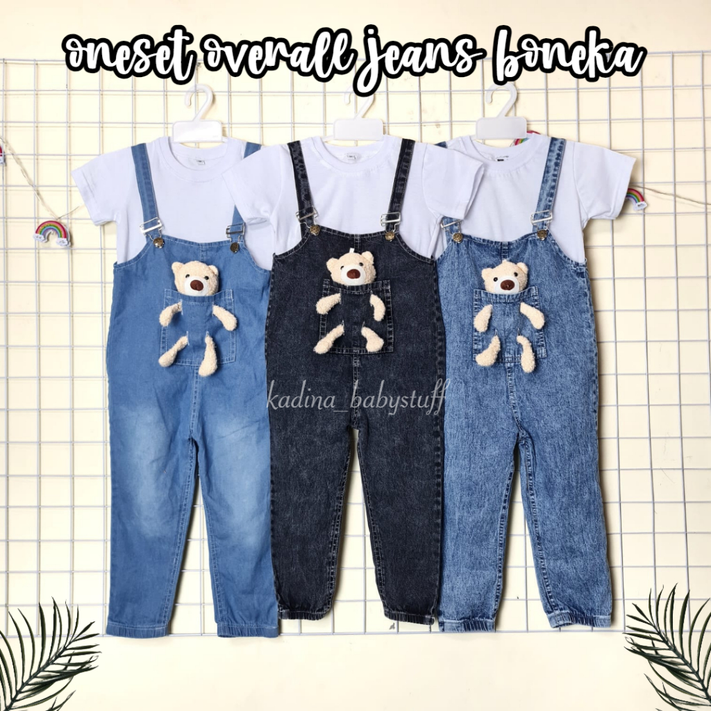 Jual OVERALL JEANS ANAK PEREMPUAN/ OVERALL PANJANG BONEKA ANAK Usia 1-6 ...