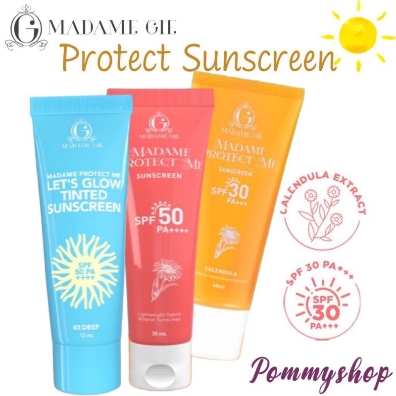 Jual Madame Gie Madame Protect Me Sunscreen SPF 30 PA++++ & SPF 50 PA++++ With Celendula ...