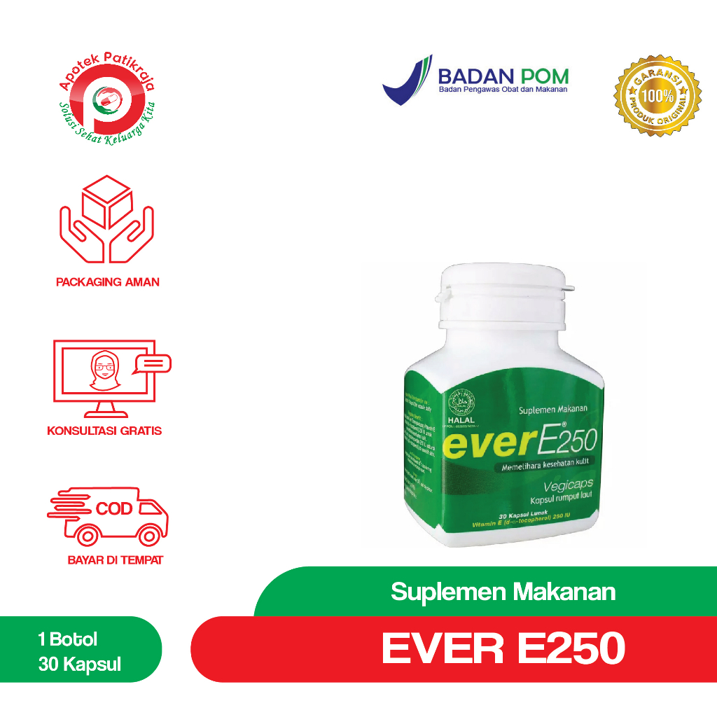 Jual EVER E 250MG BOTOL ISI 30 KAPSUL | Shopee Indonesia