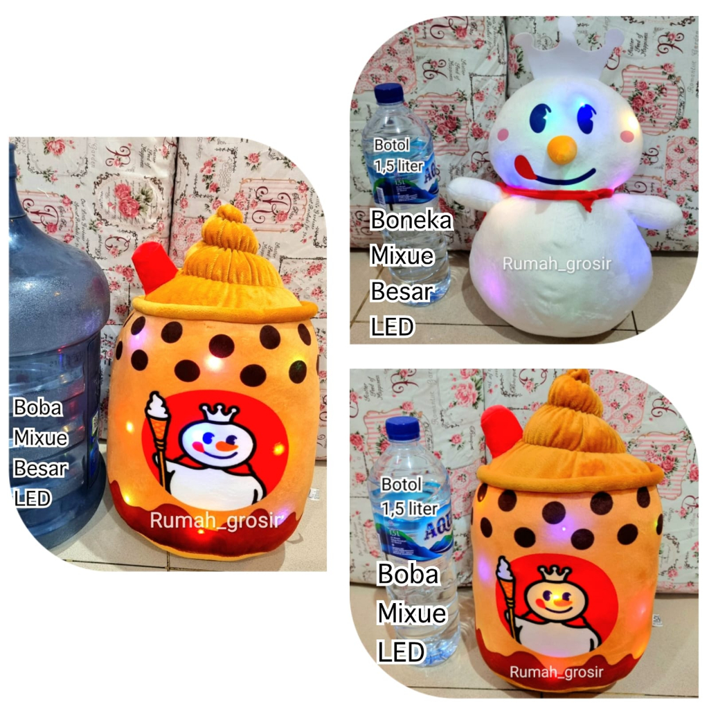 Jual Boneka Mixue King LED Lampu Besar atau Boba Ice Cream Mixue LED ...