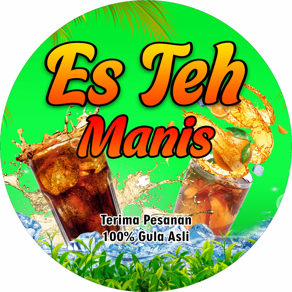 Jual STIKER VINYL MINUMAN ES TEH MANIS BULAT | Shopee Indonesia