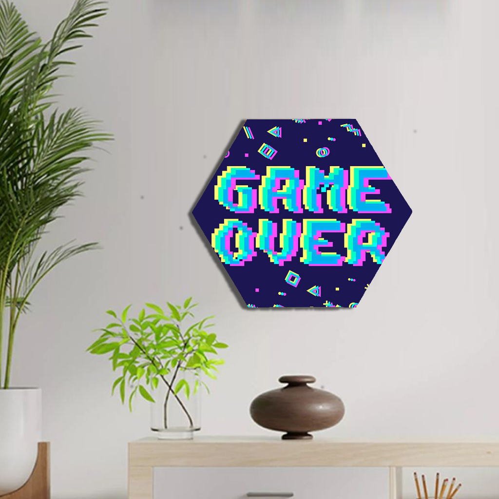 Jual HIASAN DINDING HEXAGONAL GAME OVER AESTHETIC / POSTER KAYU / WALL ...