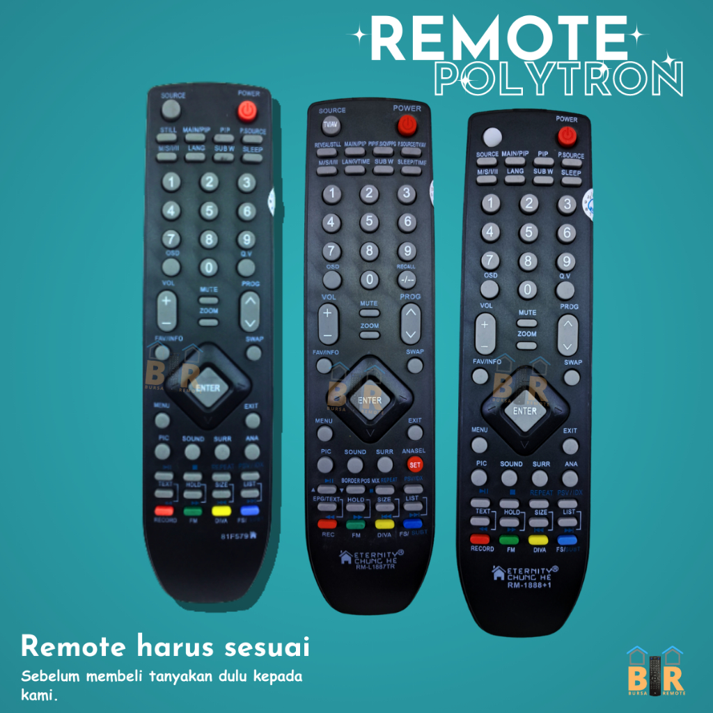 Jual Remot Remote TV POLYTRON LED LCD Tabung Multi Universal series | Shopee Indonesia