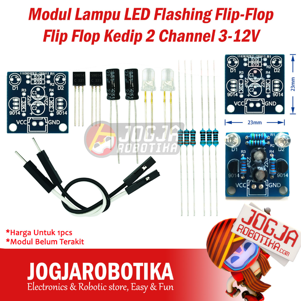 Jual Modul Lampu LED Flashing Flip-Flop Flip Flop Kedip 2 Channel 3-12V ...