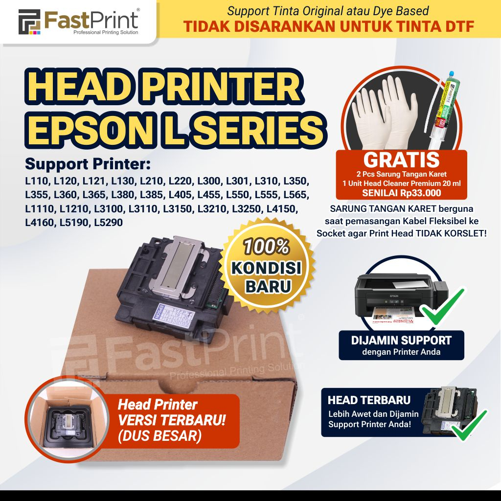 Jual Head Print Printer Epson L110 L120 L210 L220 L380 L385 Dus Besar ...