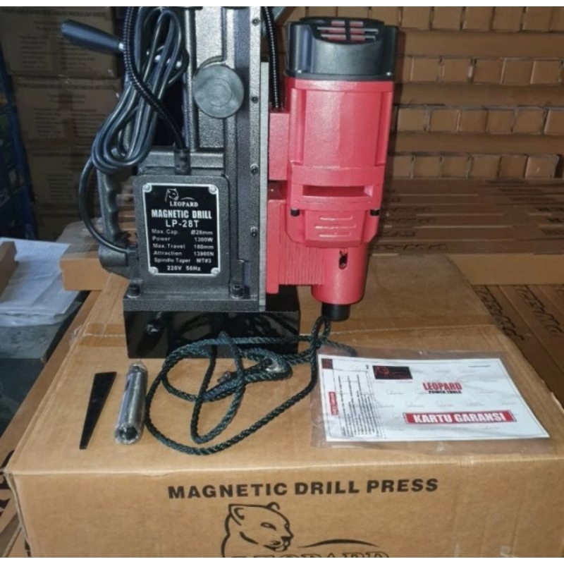 Jual mesin bor magnet 28 mm magnetic drill 28mm merek leopard | Shopee ...