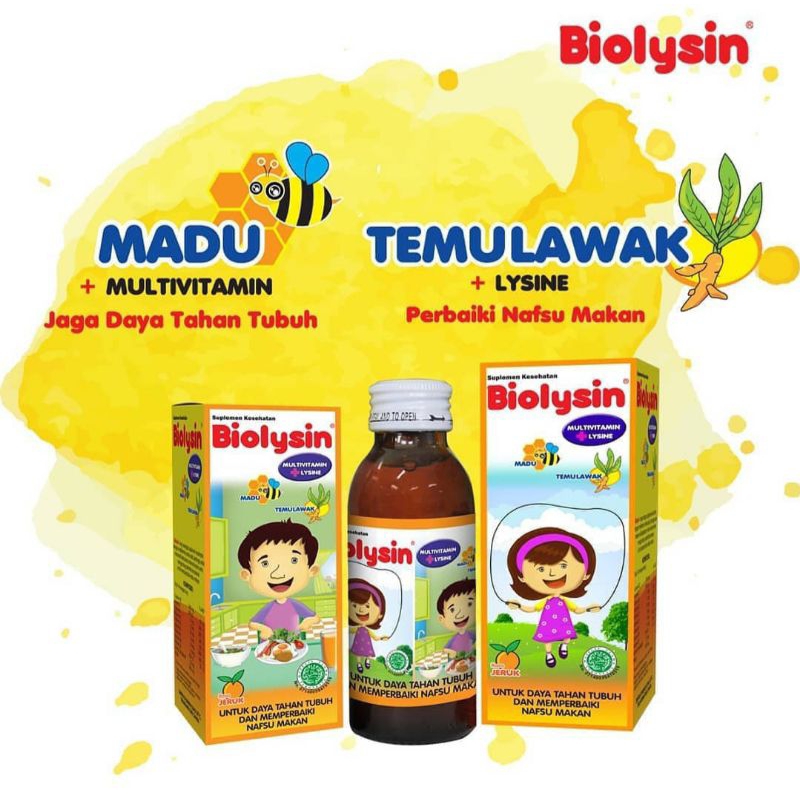 Jual BIOLYSIN SIRUP 100ml , VITAMIN PENAMBAH NAFSU MAKAN | Shopee Indonesia