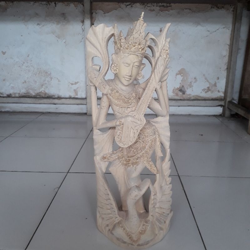 Jual Patung kayu ukiran Bali warna natural tinggi 50cm Pajangan patung ...