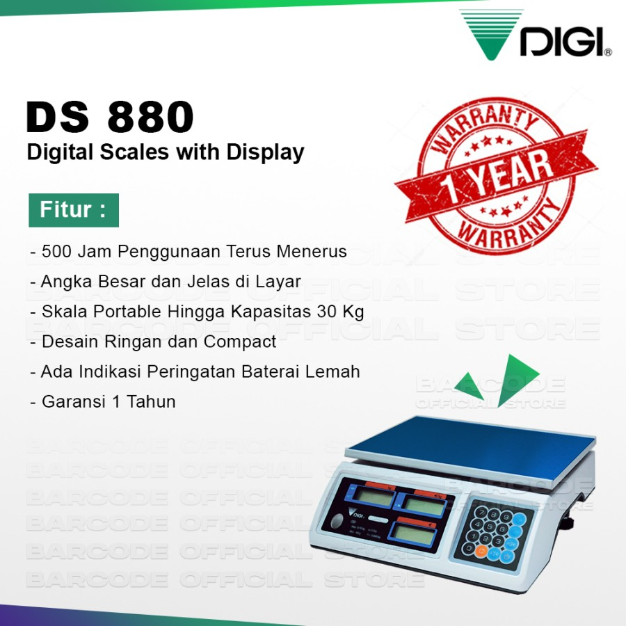 Jual Price Computing Scales Digi DS 880 30KgTimbangan Ritel Swalayan Supermarket Minimarket ...