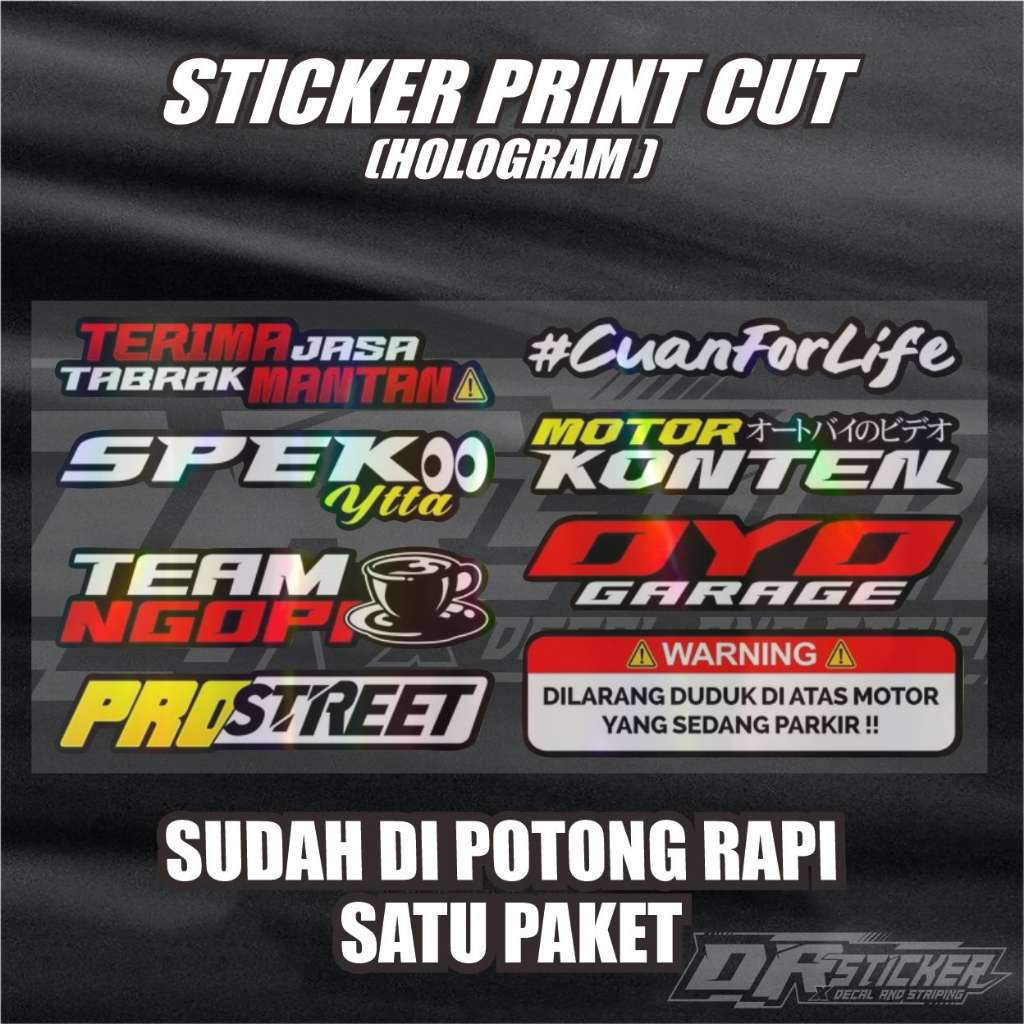 Jual VOL 52 Sticker Viral Racinghell Sticker Print Cut Potongan Rapi ...