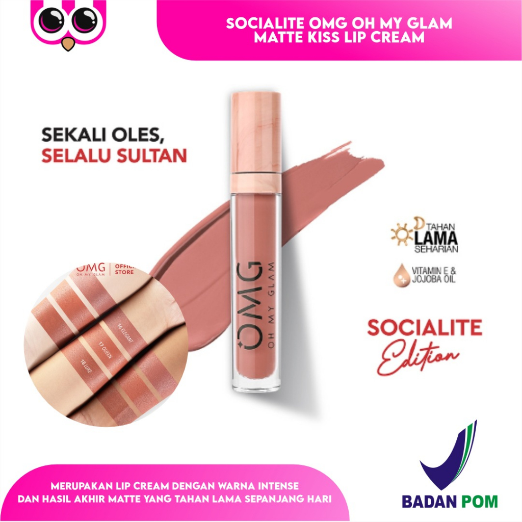 Jual SOCIALITE OMG OH MY GLAM MATTE KISS LIP CREAM SOCIALITE EDITION ...