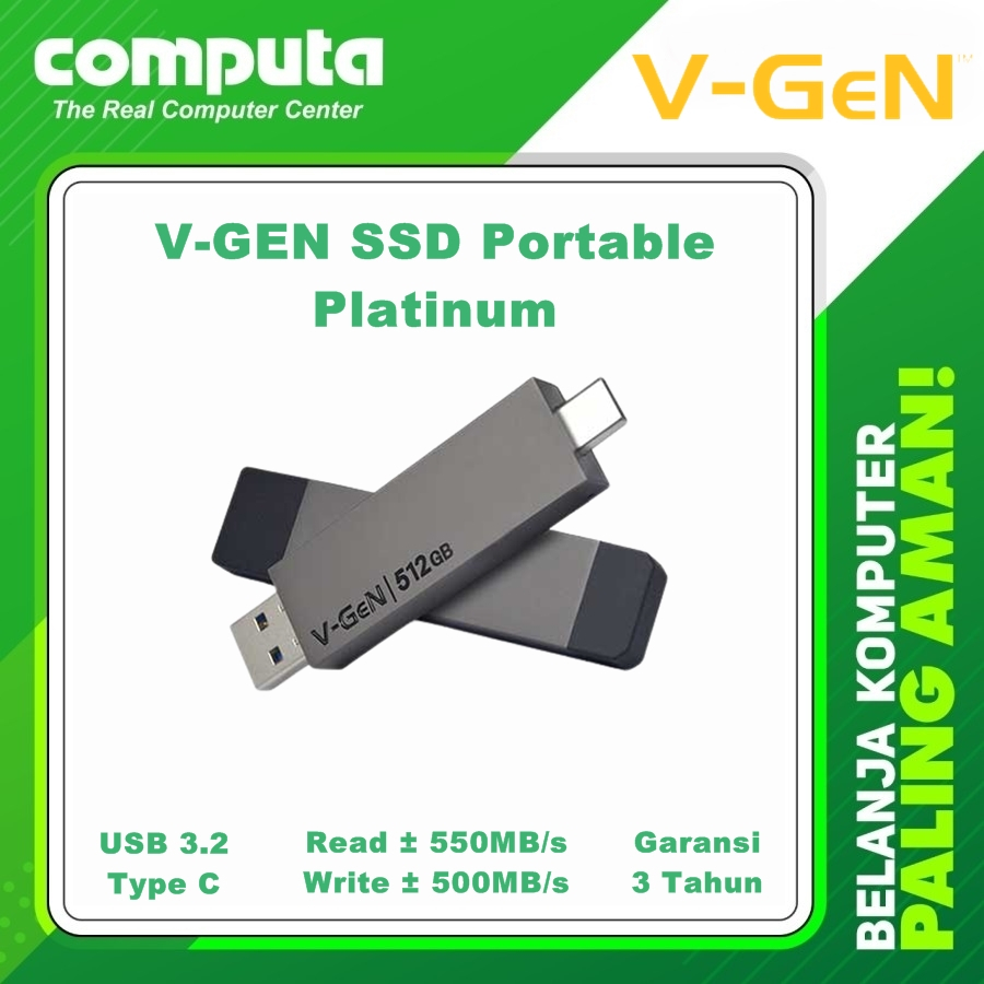 Jual VGEN SSD Portable Platinum USB 3.2 Type C | Shopee Indonesia