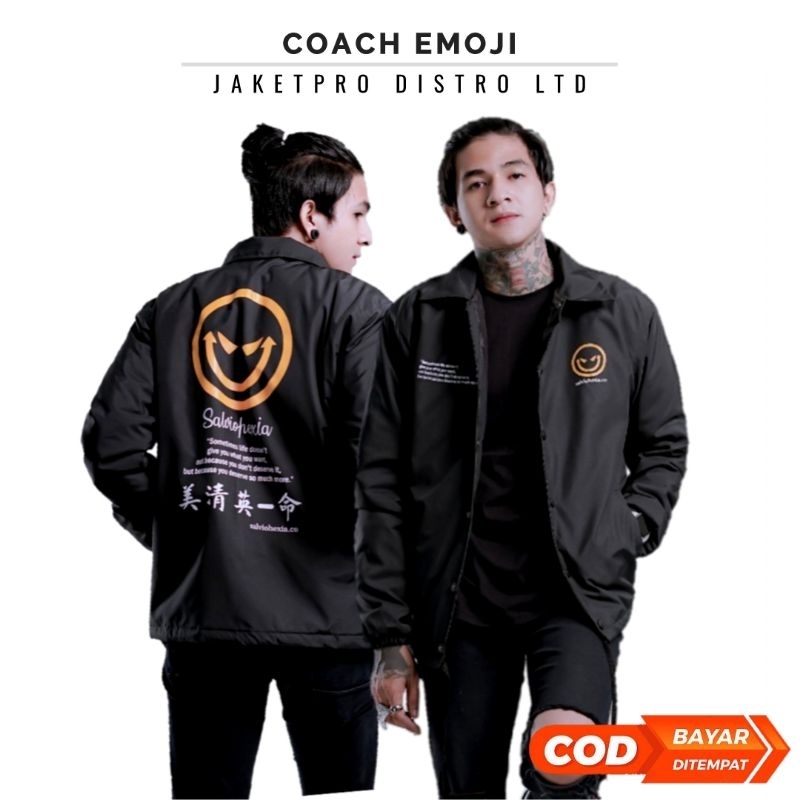 Jual Jaket Coach Kerah Pria Emoji / Emoticon / Smiley Coach Jacket ...