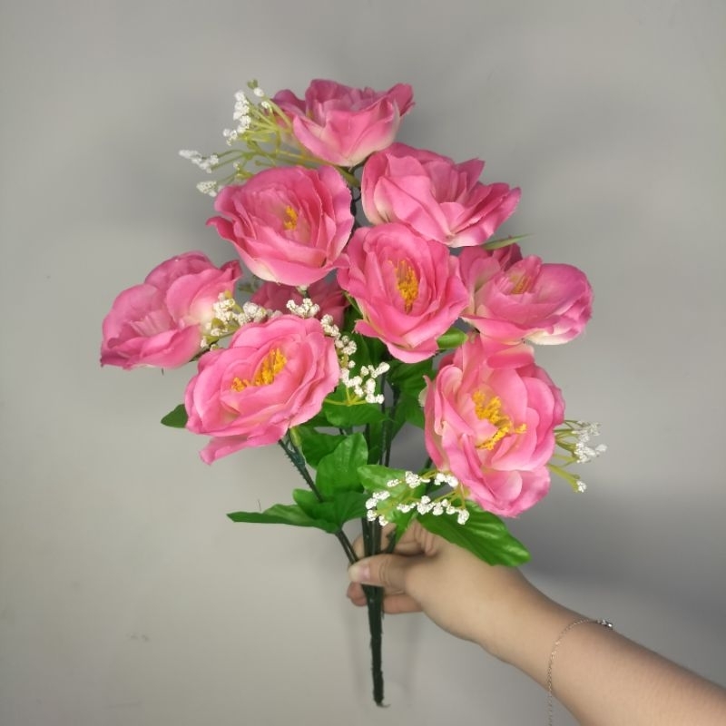 Jual Bunga Rose Camelia x9 / Bunga Mawar Camelia / Bunga Artificial ...