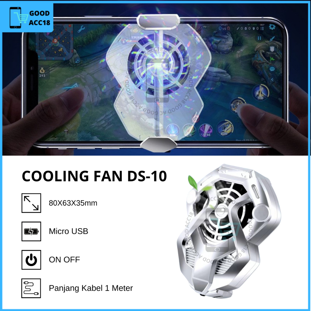 Jual Mobile Radiator DS10 Kipas Pendingin HP Cooling Fan Pad Cooler ...
