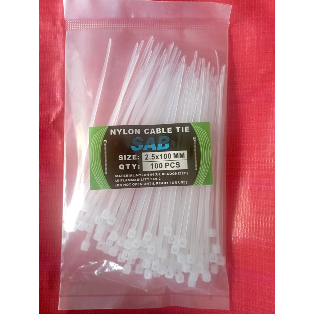 Jual Cable Tie Nylon / Tali Serut 2.5x100mm Merk SAB ( 100 Pcs ...
