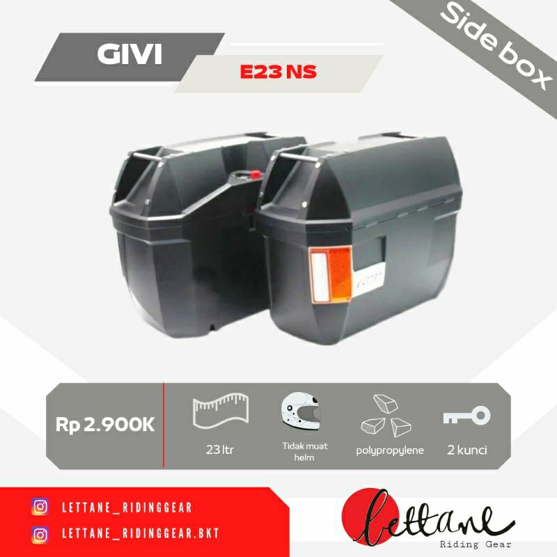 Jual Side box givi e23 ns e 23ns box samping givi e23 ns e 23ns sidebox givi e23ns with led ...