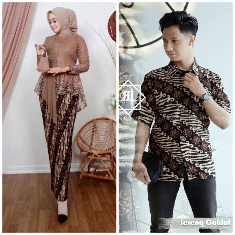 Jual Batik Couple Dewasa Setelan Baju Kebaya Pasangan Couple Tunangan ...